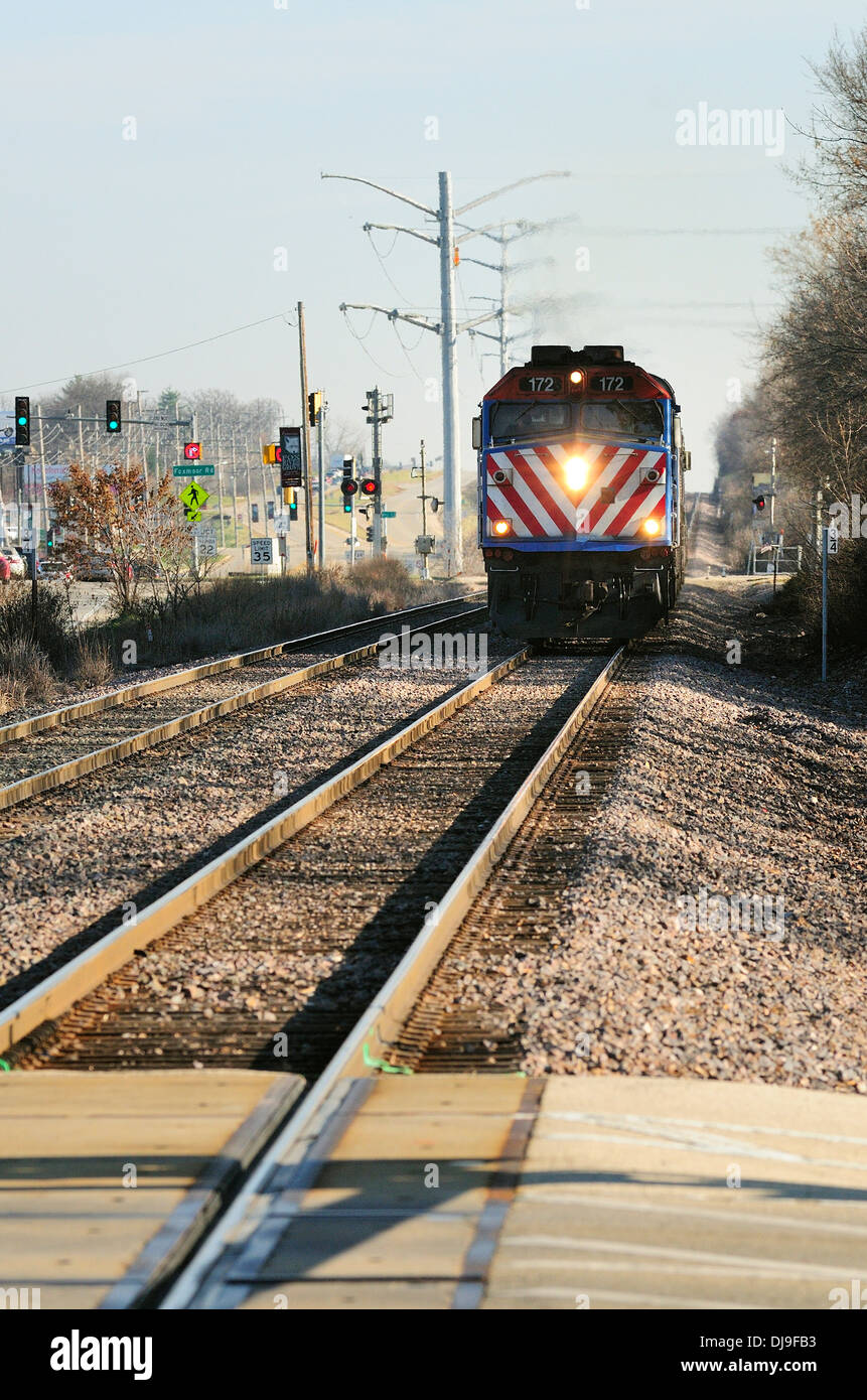 Suburban commuter rail line Stock Photo - Alamy