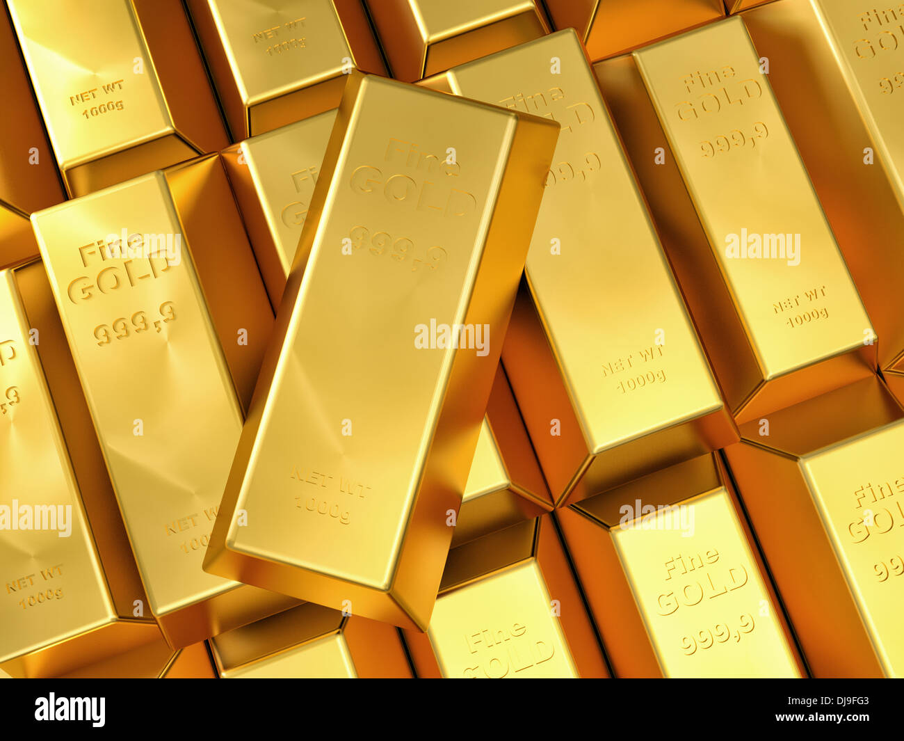 3d imeage of fine gold ingot Stock Photo - Alamy