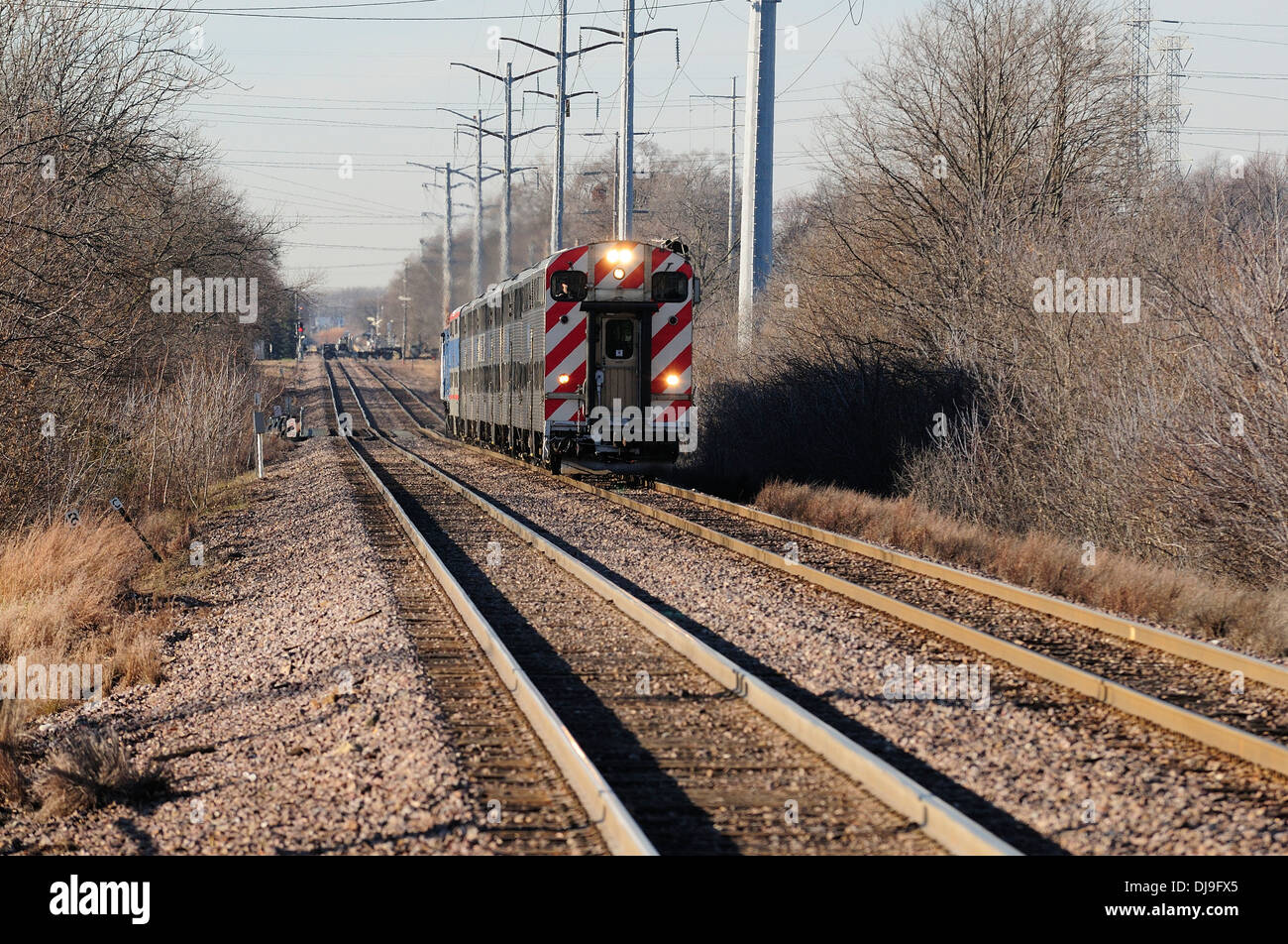 Suburban commuter rail line Stock Photo - Alamy