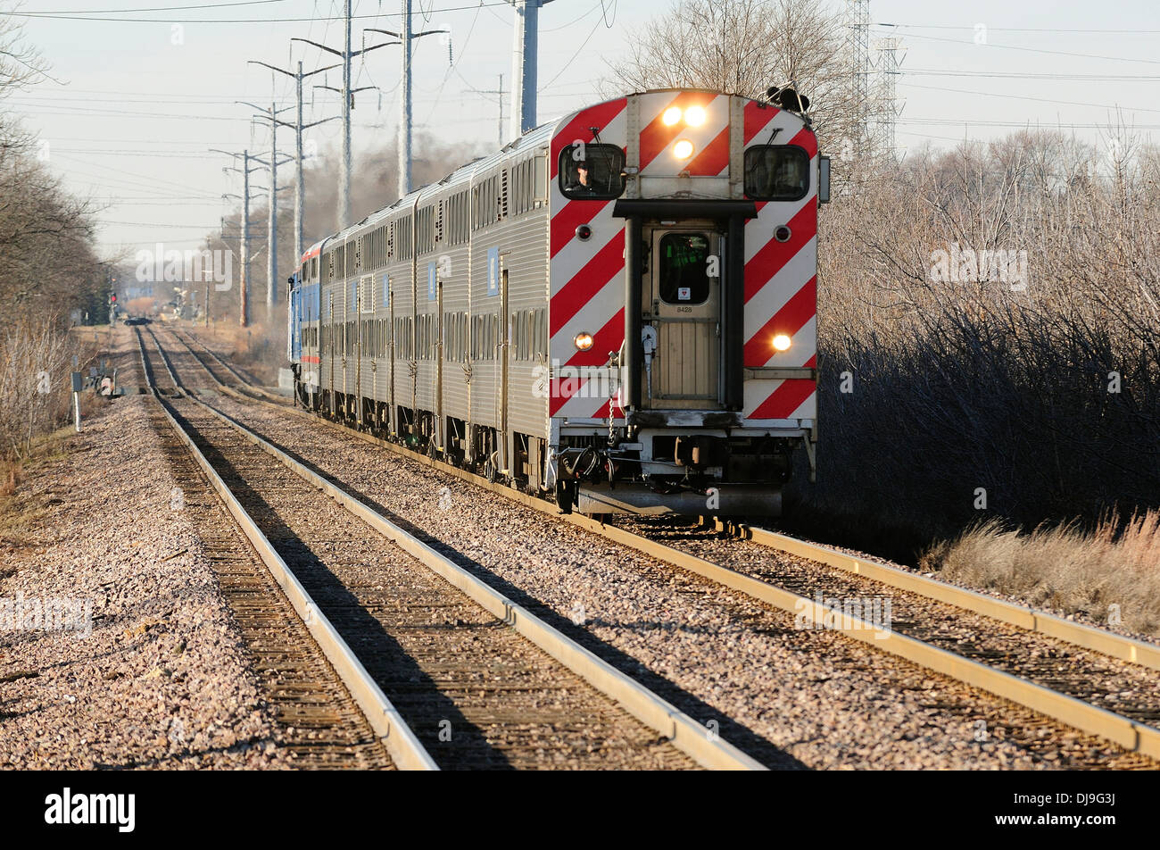 Suburban commuter rail line Stock Photo - Alamy