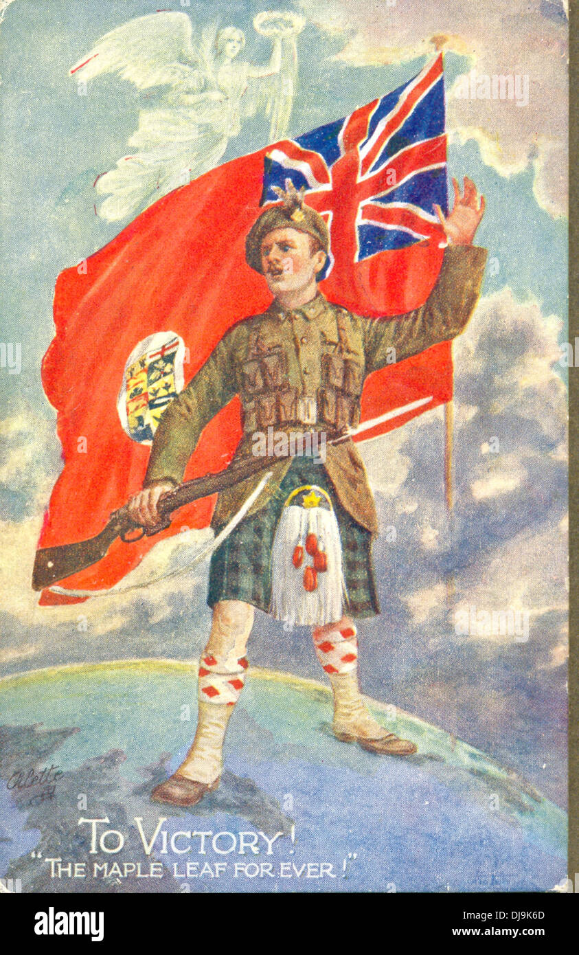 World War One patriotic postcard titled "The Maple Leaf for ever! Stock ...