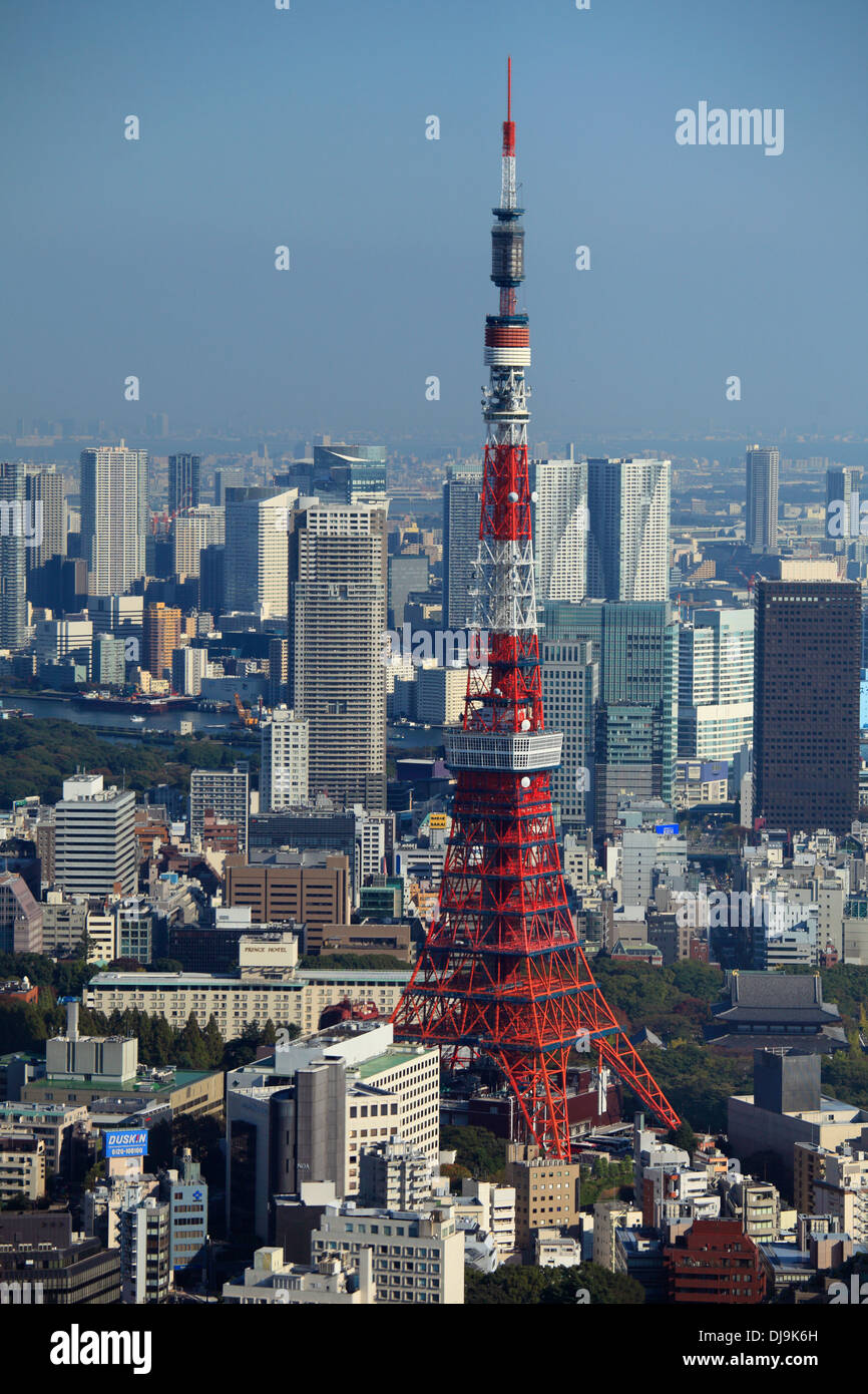 Japan, Tokyo, Tokyo Tower, skyline, general aerial view Stock Photo - Alamy