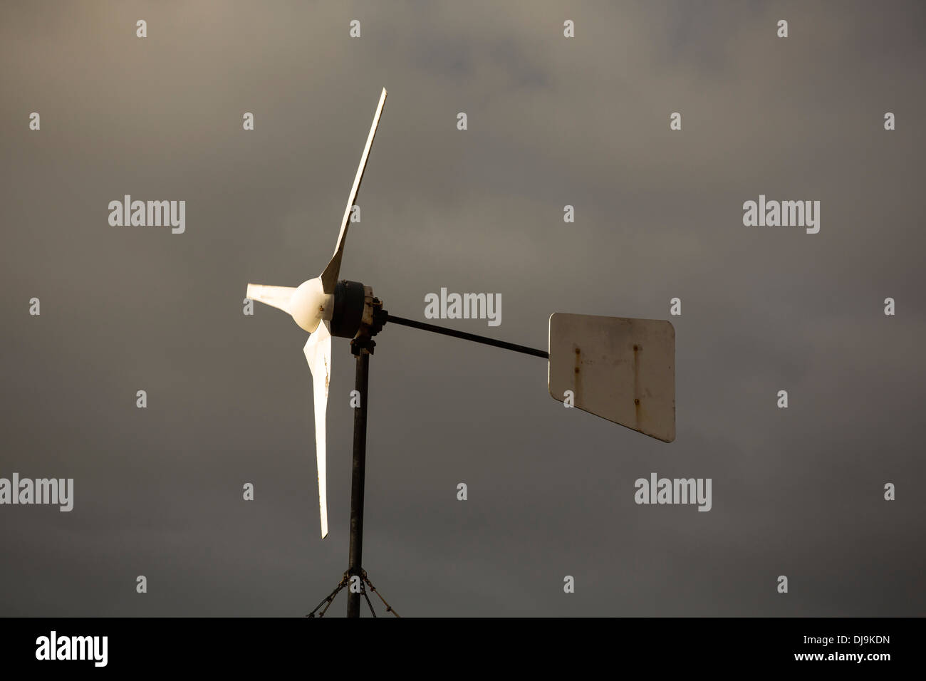 A wind turbine in Scoraig, in NW Scotland, one of the most remote ...