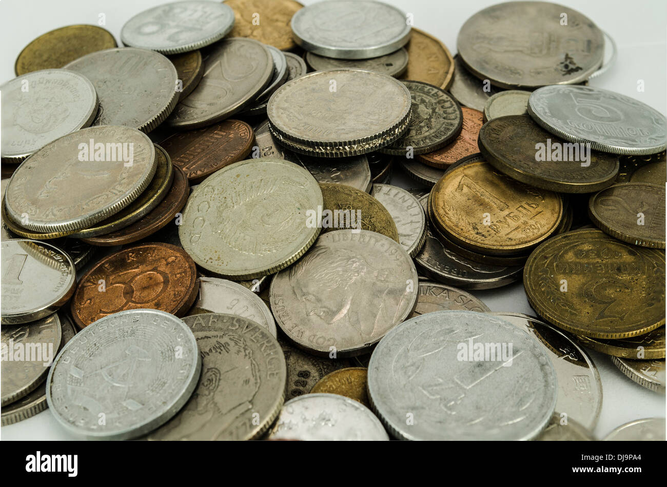 coins isolated on white background Stock Photo - Alamy