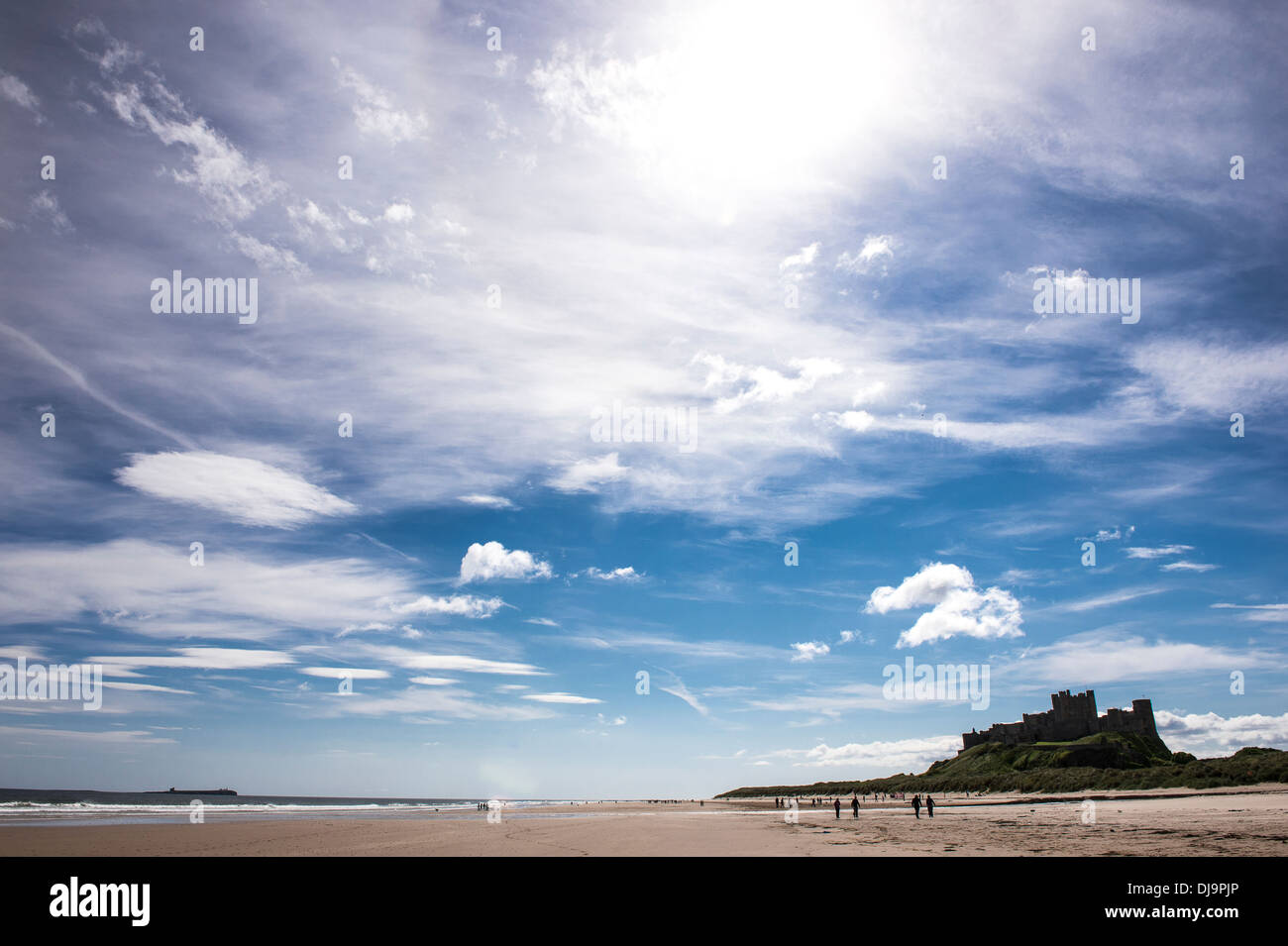 Bamburgh beach summer hi-res stock photography and images - Alamy