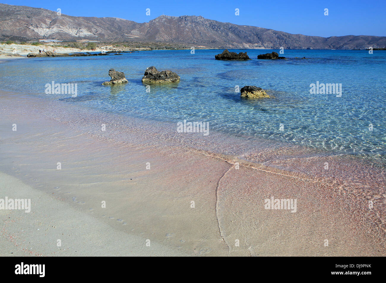 Pink beach on Elafonissi island, Crete, Greece Stock Photo - Alamy