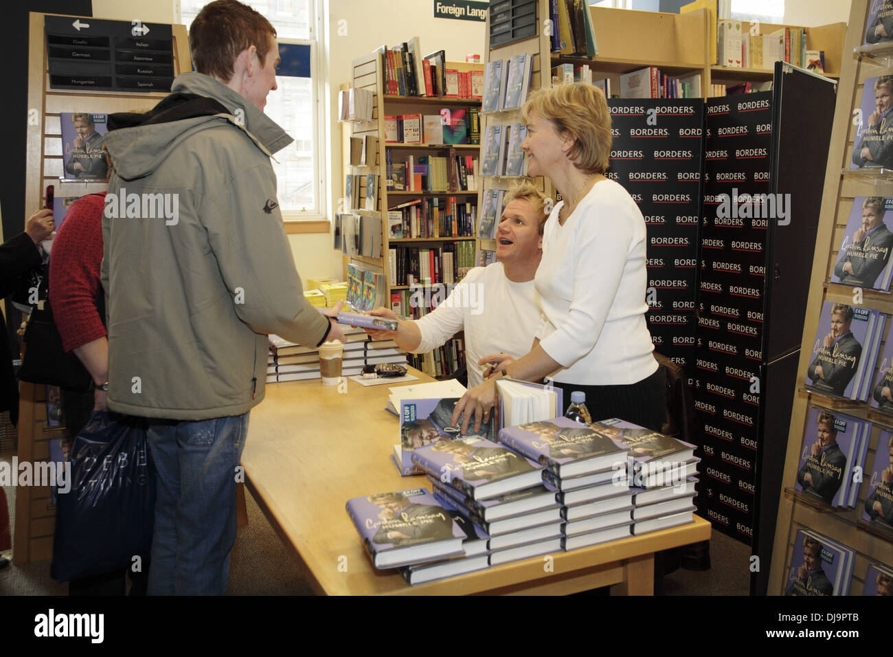 Celebrity chef Gordon Ramsay at a book signing in Glasgow Stock Photo ...