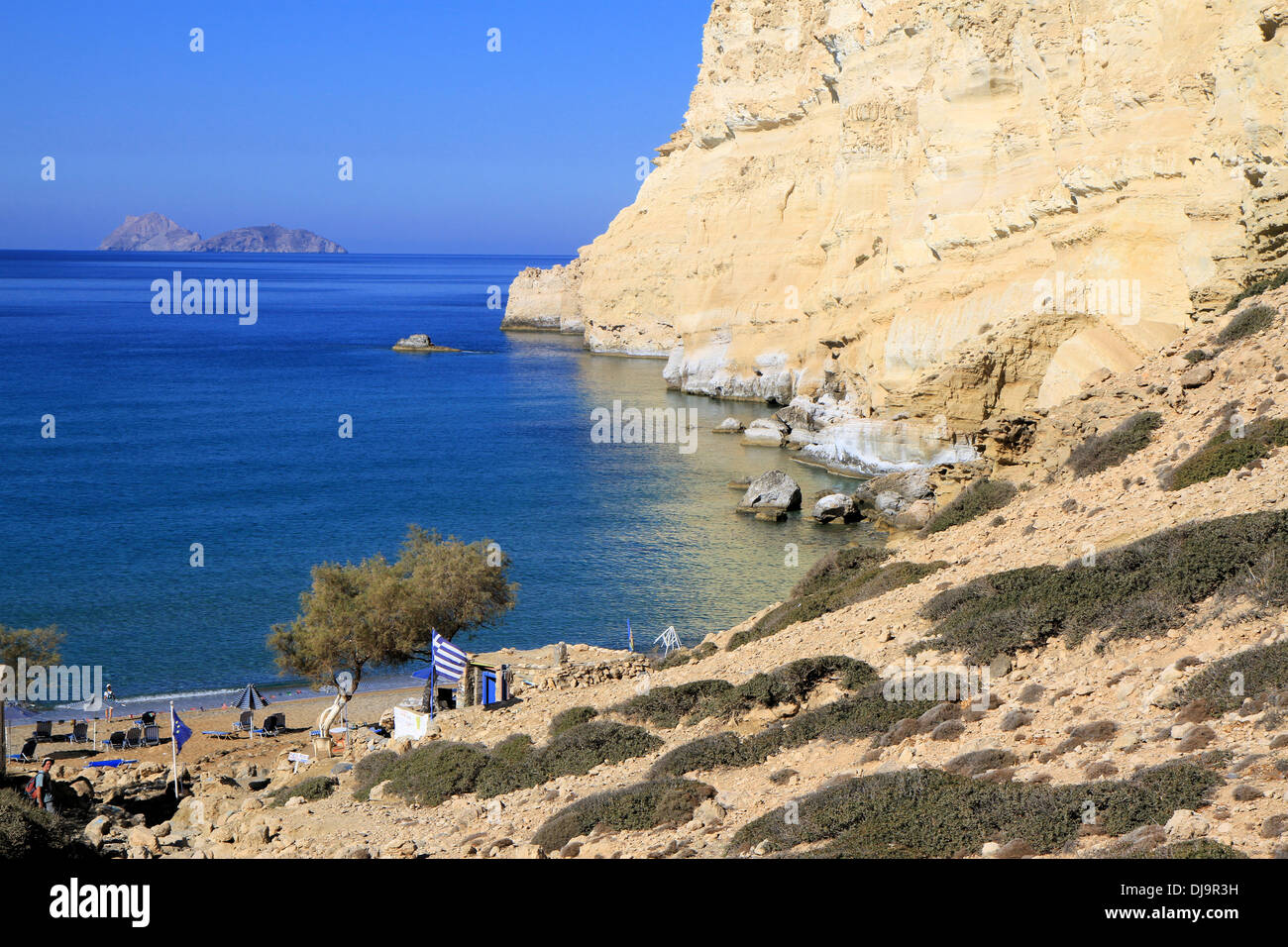 Red beach, Matala; Crete, Greece Stock Photo - Alamy