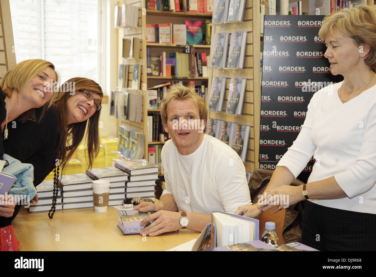 Celebrity chef Gordon Ramsay at a book signing in Glasgow Stock Photo ...
