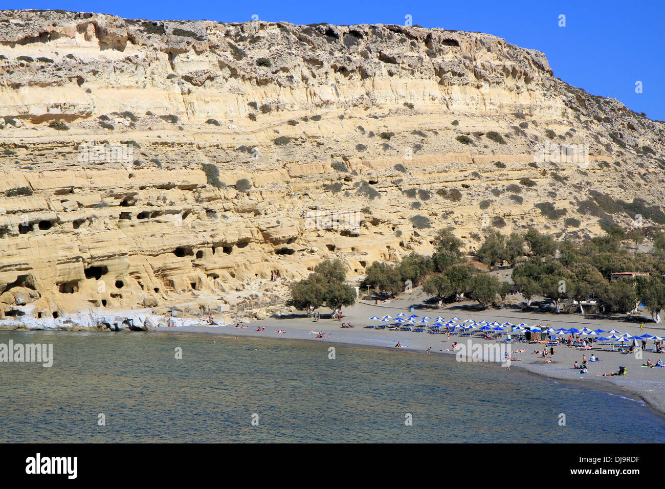Matala beach, Crete, Greece Stock Photo - Alamy