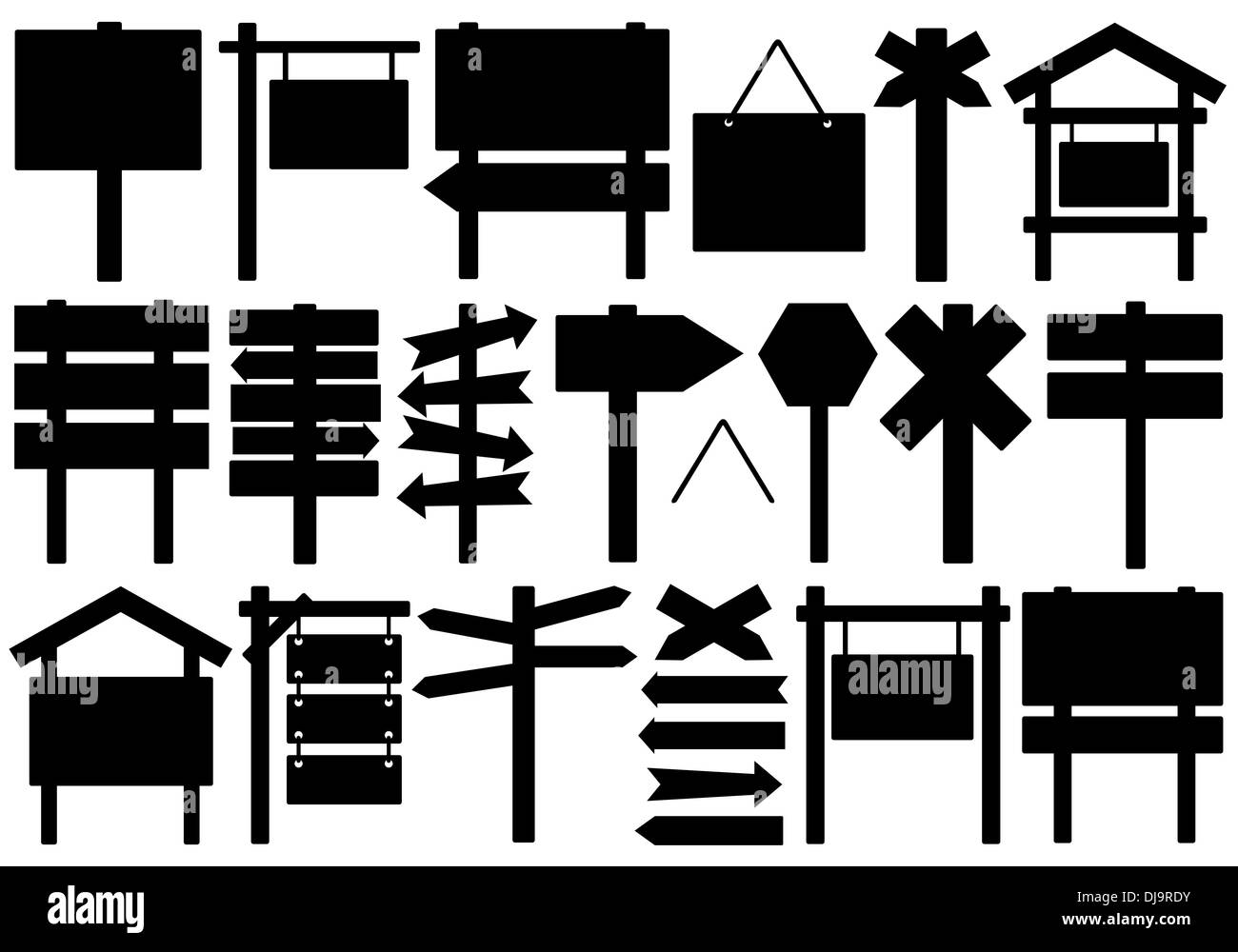 Set of different directional signs Stock Photo - Alamy
