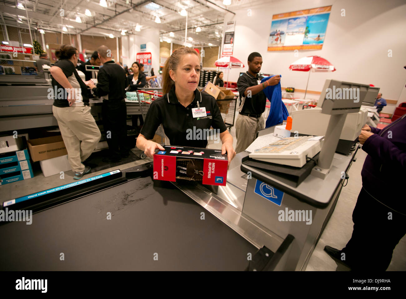 Check-out area of new COSTCO warehouse retail store in Cedar Park ...