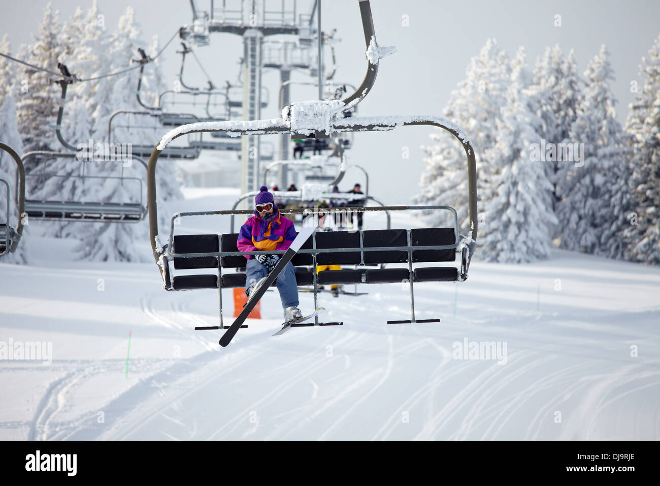 Chairlift on a ski resort Stock Photo - Alamy