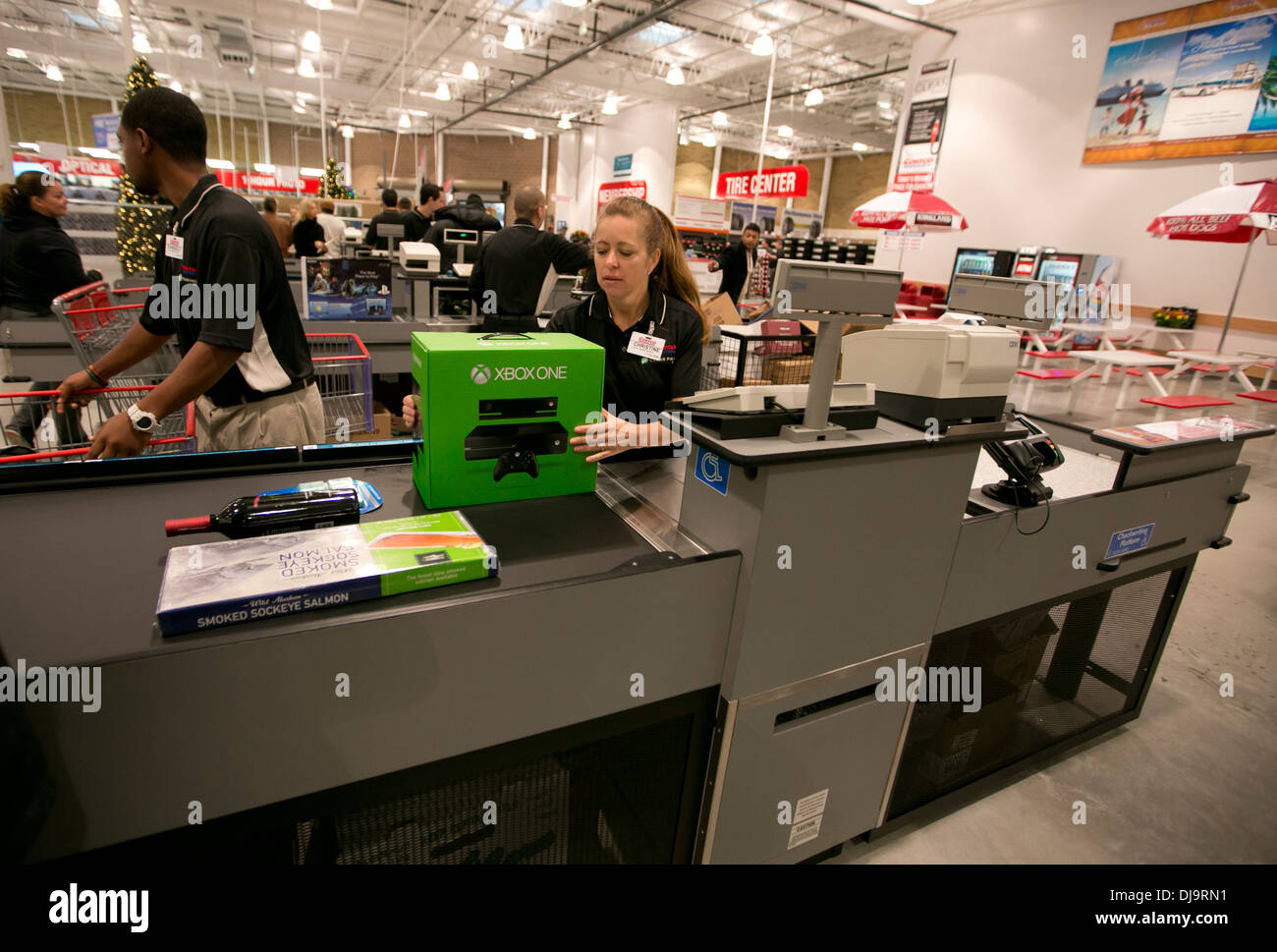 Check-out area of new COSTCO warehouse retail store in Cedar Park ...