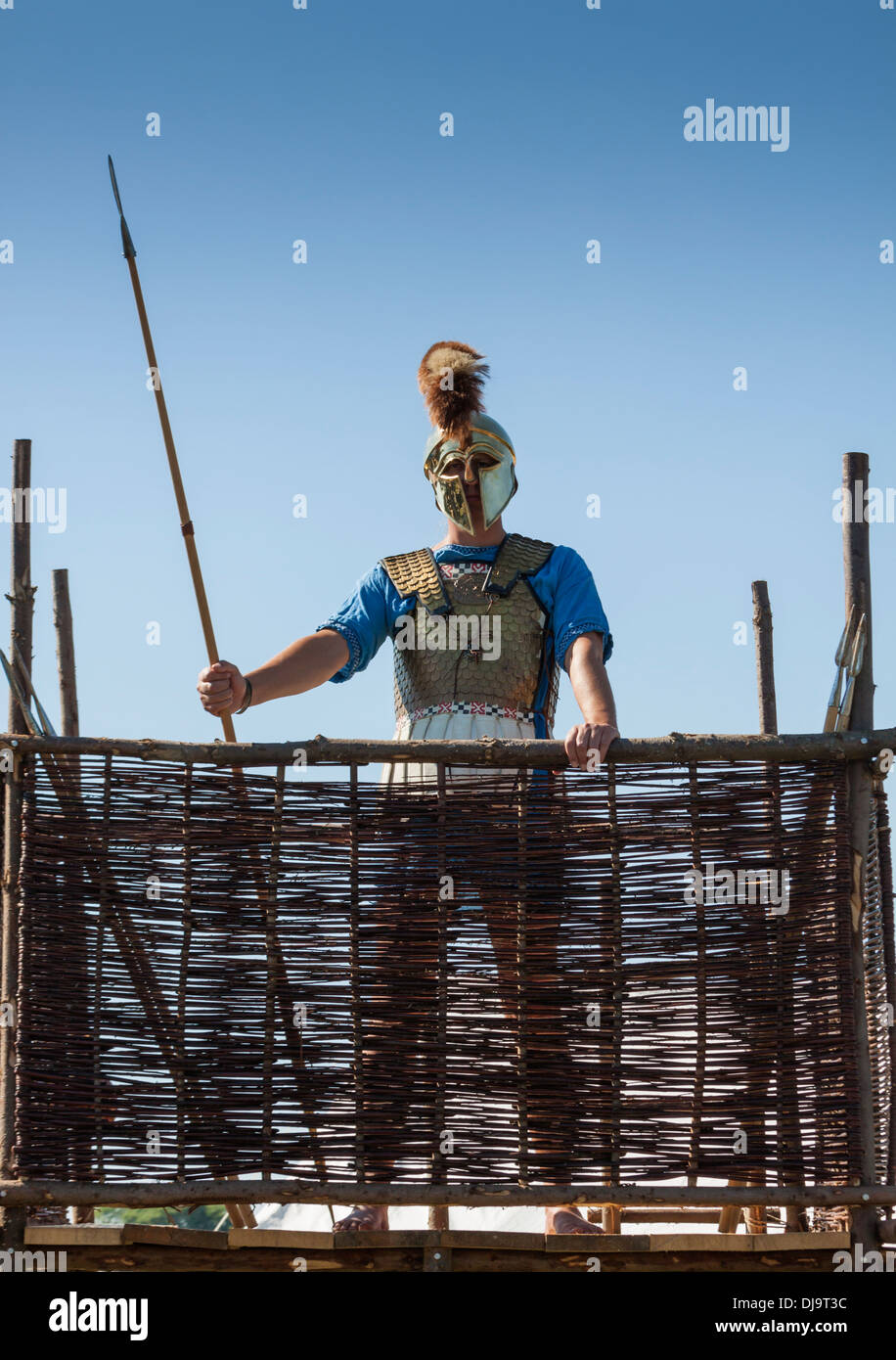 Roman Soldier on Sentry Duty at Reenactment Stock Photo - Alamy