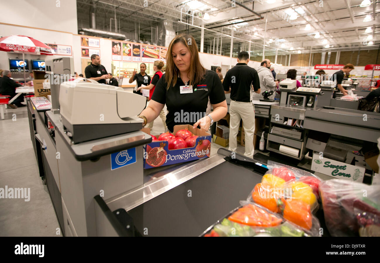 Check-out area of new COSTCO warehouse retail store in Cedar Park ...