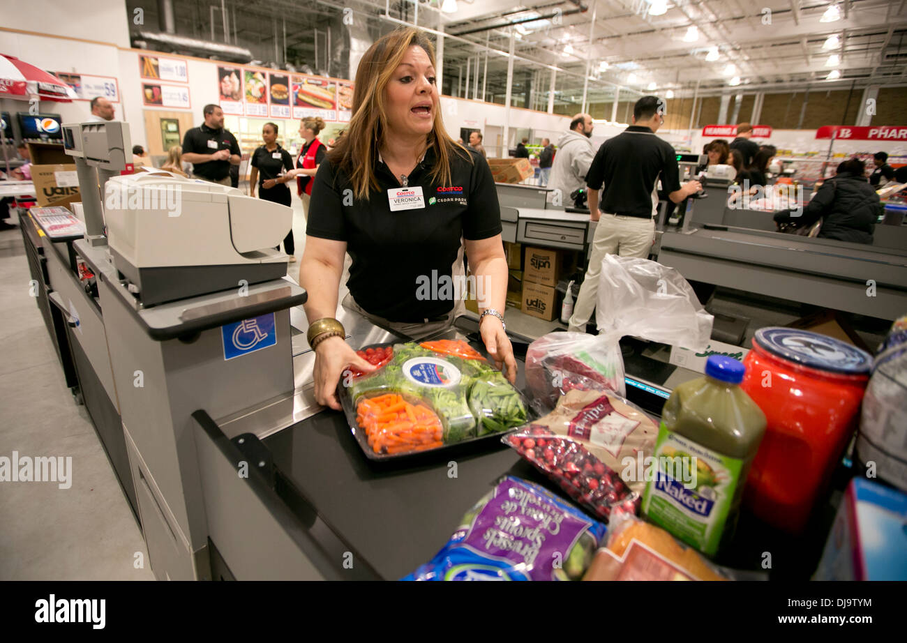 Check-out area of new COSTCO warehouse retail store in Cedar Park ...
