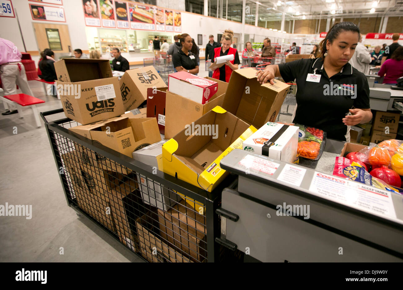 Check-out area of new COSTCO warehouse retail store in Cedar Park ...