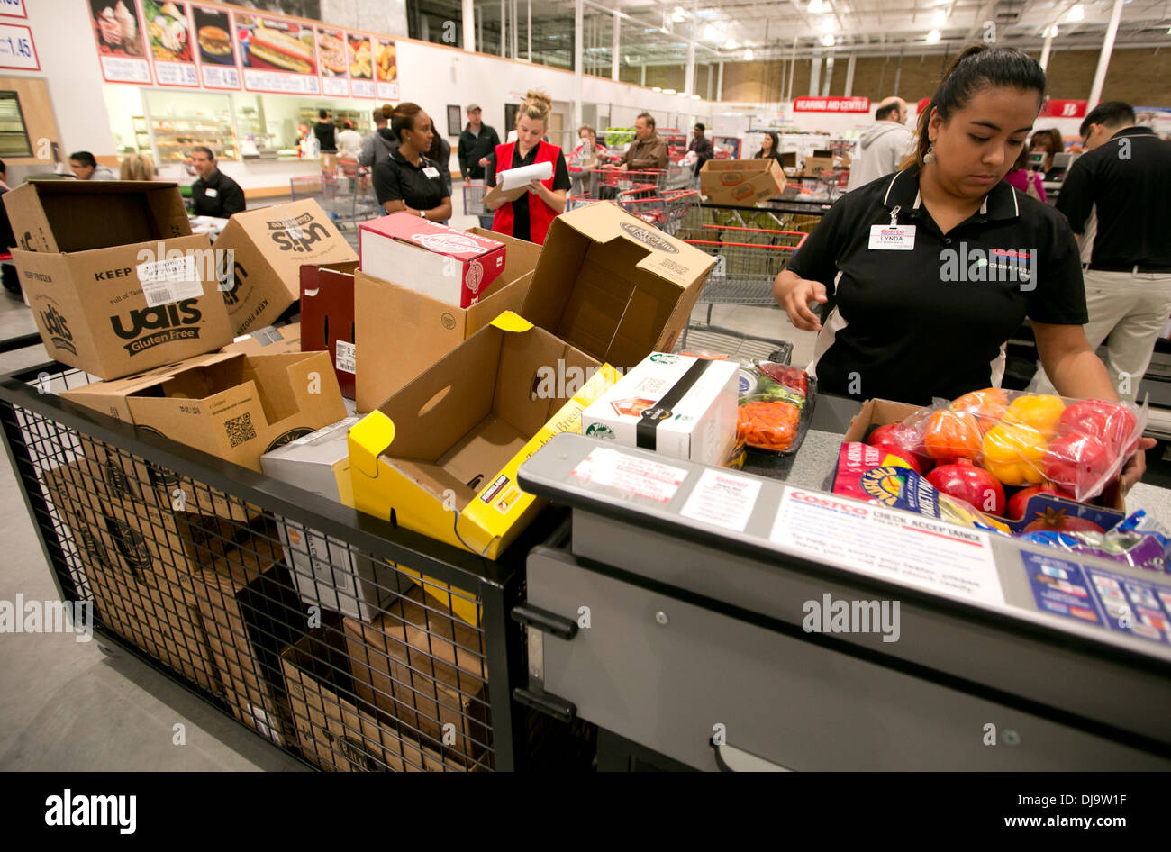 Check-out area of new COSTCO warehouse retail store in Cedar Park ...