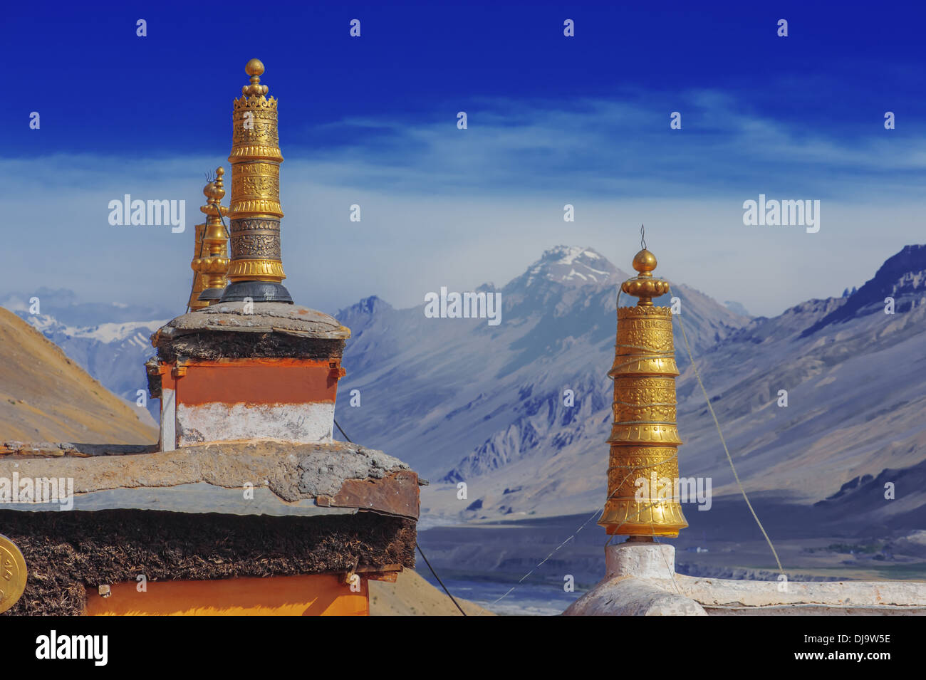 tibetan gompa on sky background Stock Photo - Alamy