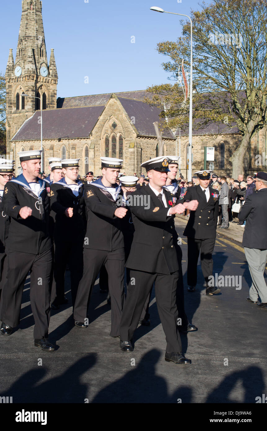 Sailors from Royal Navy March past as part of the 2013 Remembrance ...