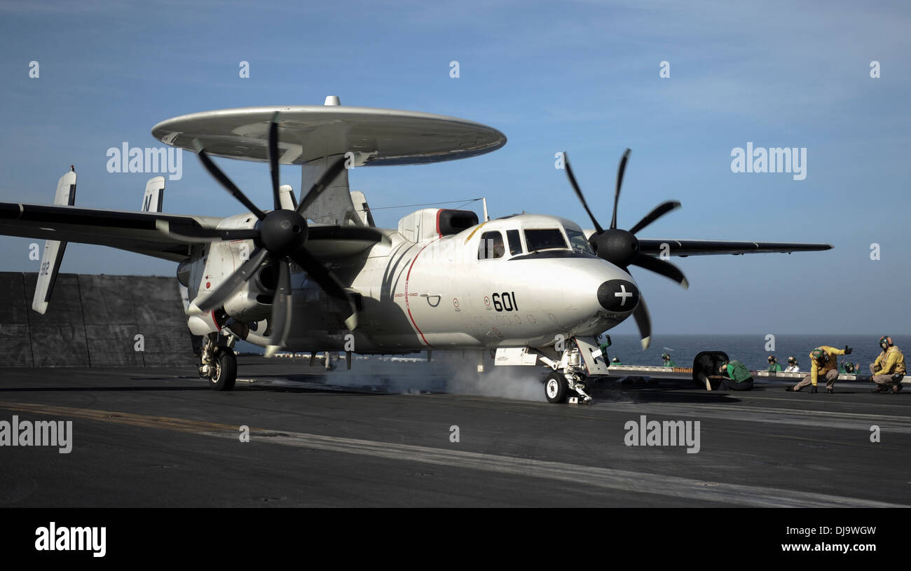 An E-2C Hawkeye, previously assigned to the Wallbangers of Carrier ...