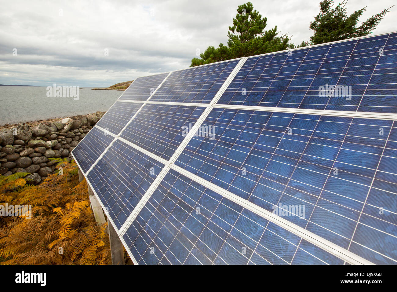 Solar panels in Scoraig, in NW Scotland, one of the most remote ...