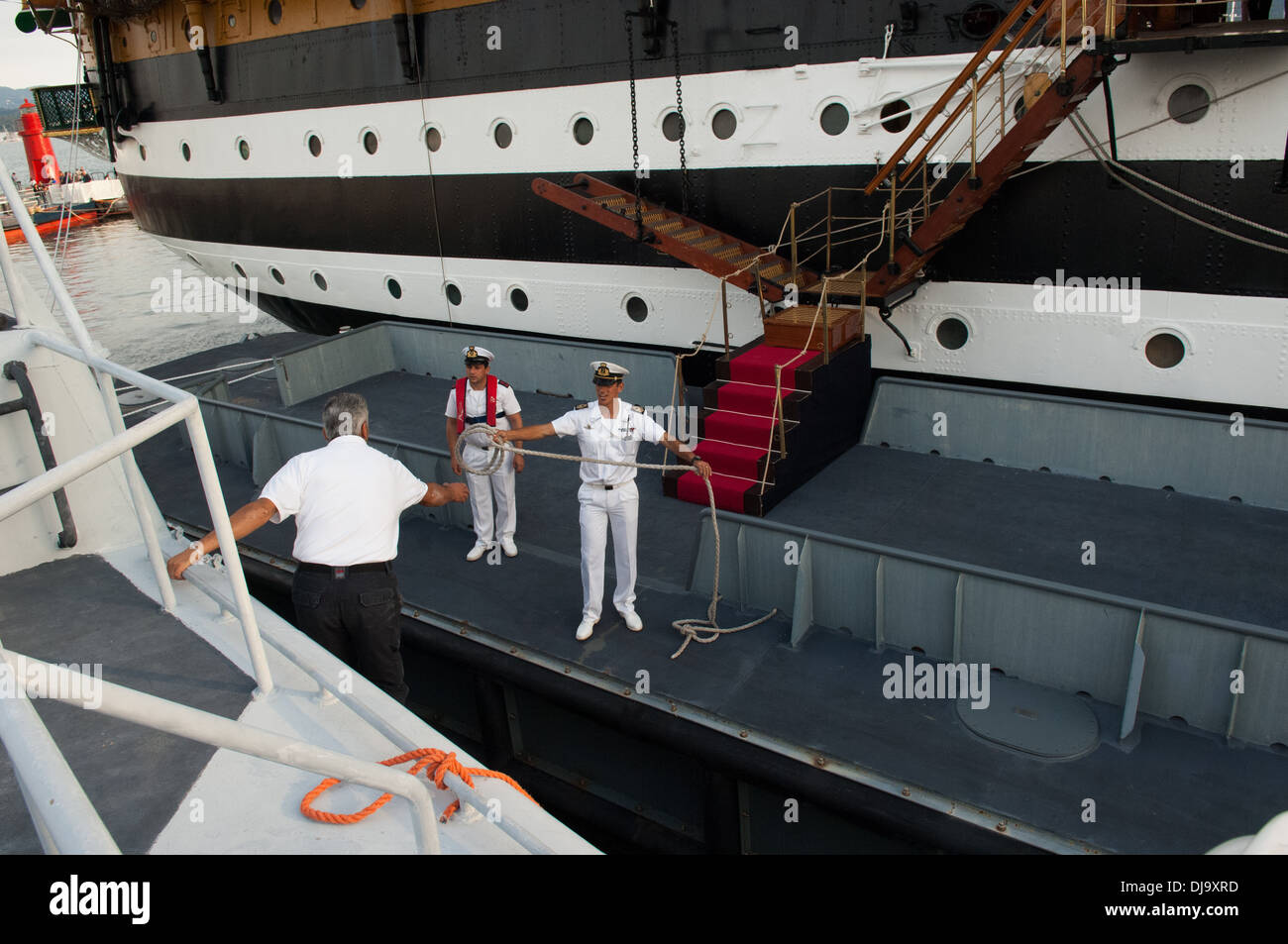 Europe, Italy, Liguria, La Spezia, Ship, Amerigo Vespucci, rigging ...