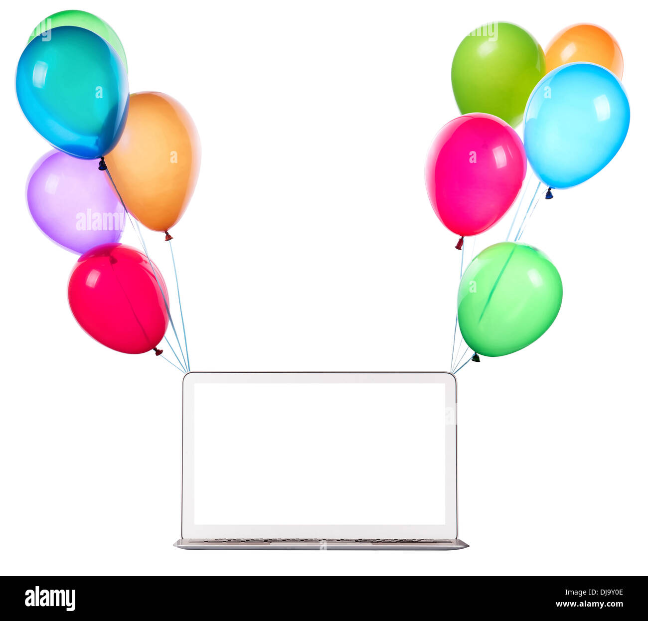 Laptop blank screen balloons Cut Out Stock Images & Pictures - Alamy