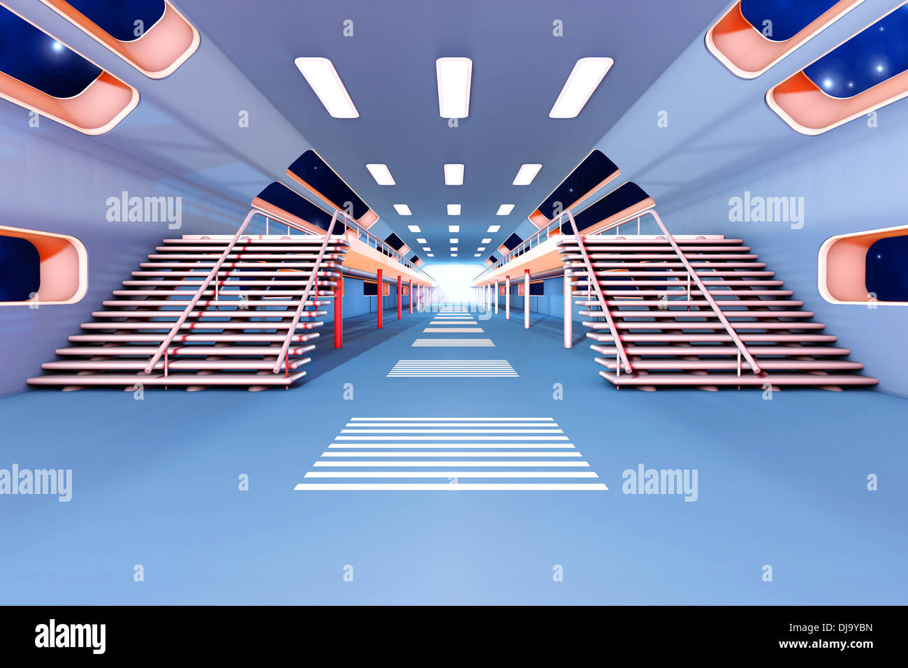 Space station Interior. 3D Architecture visualization Stock Photo - Alamy