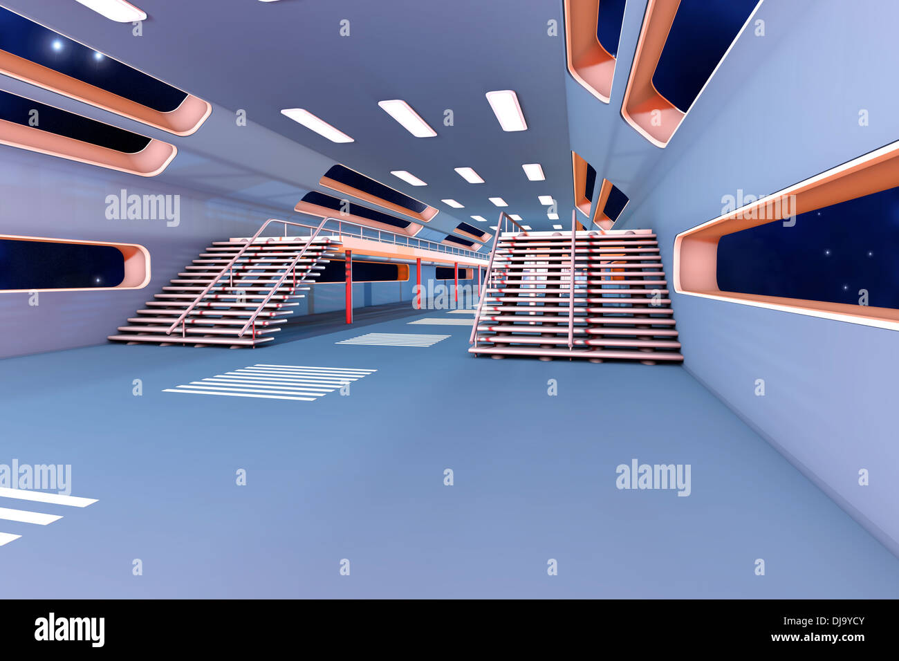 Space station Interior. 3D Architecture visualization Stock Photo - Alamy