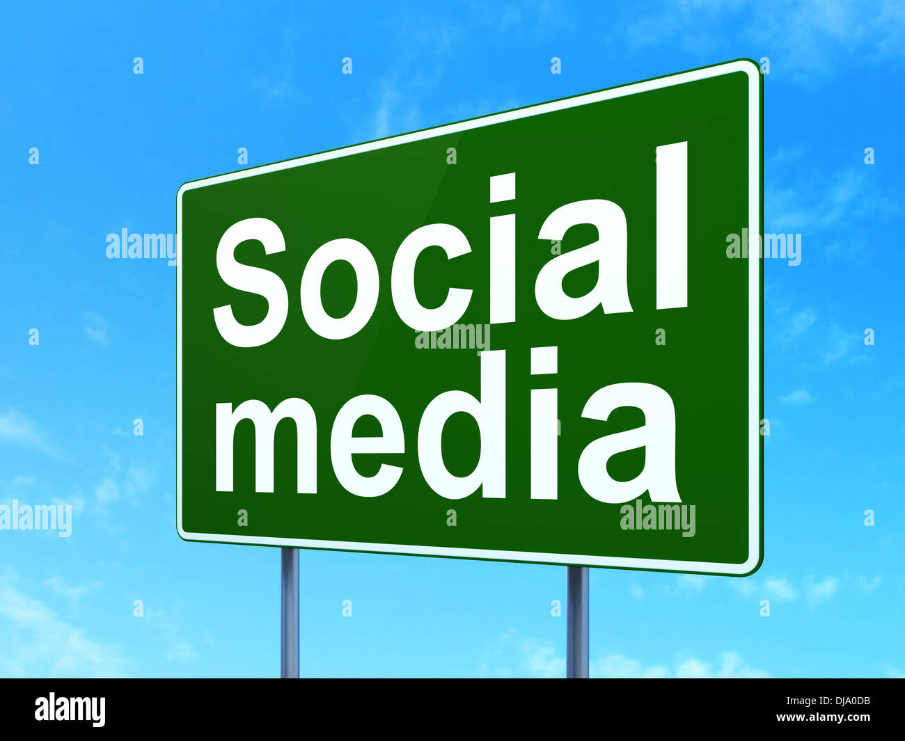 Social network concept: Social Media on road sign background Stock ...