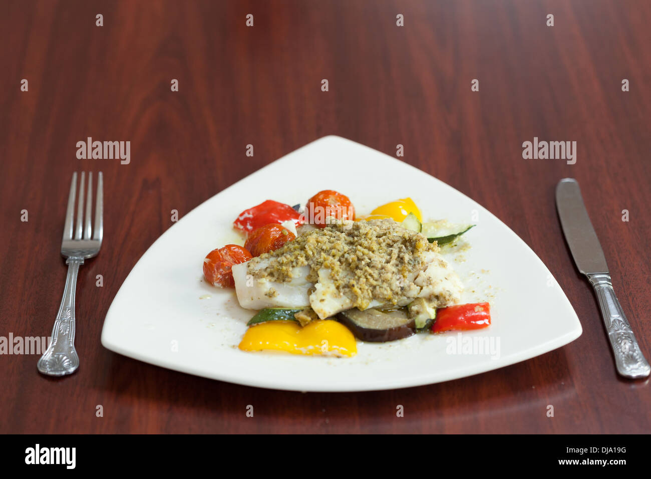 Front view of delicious fish meal Stock Photo - Alamy