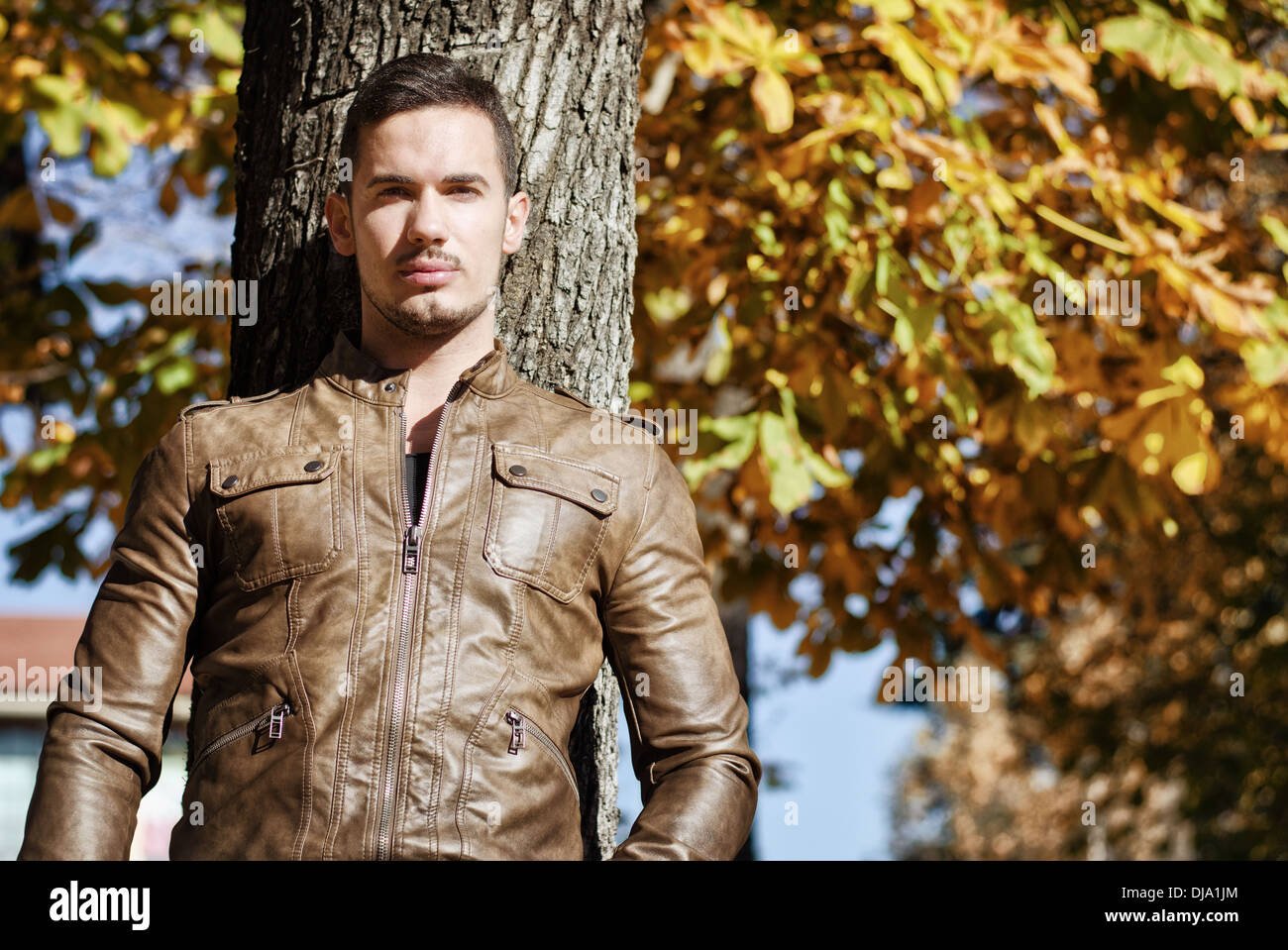 Man pose against tree hi-res stock photography and images - Alamy