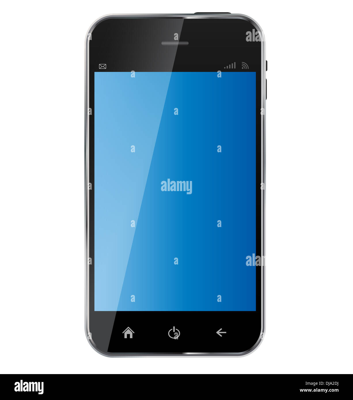 Abstract design realistic mobile phone with blank screen isolated on ...