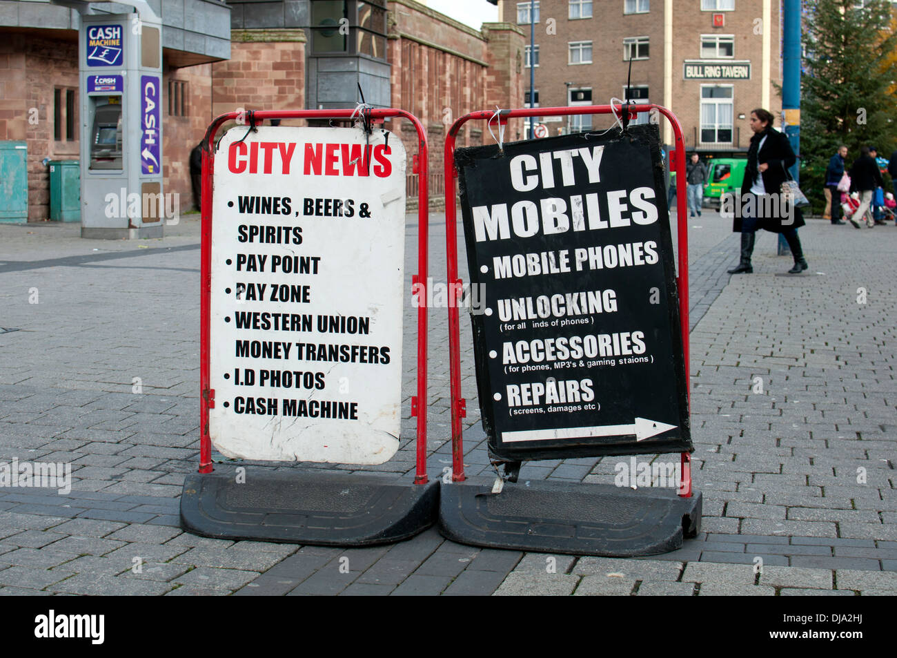 Signs on pavement, the Bull Ring, Birmingham, UK Stock Photo - Alamy
