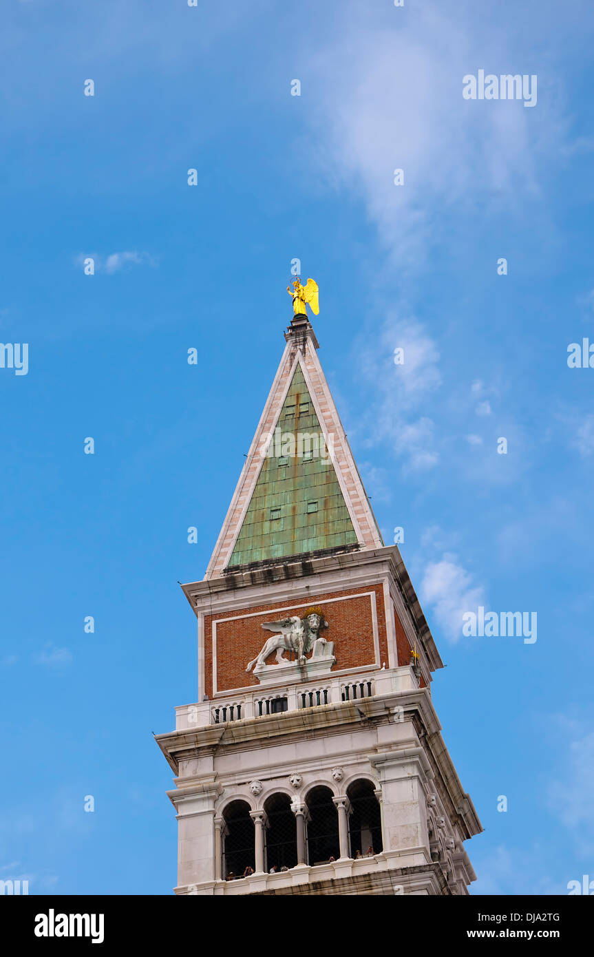 The Campanile or Bell Tower of St Marks Cathedral in Venice Italy Stock ...