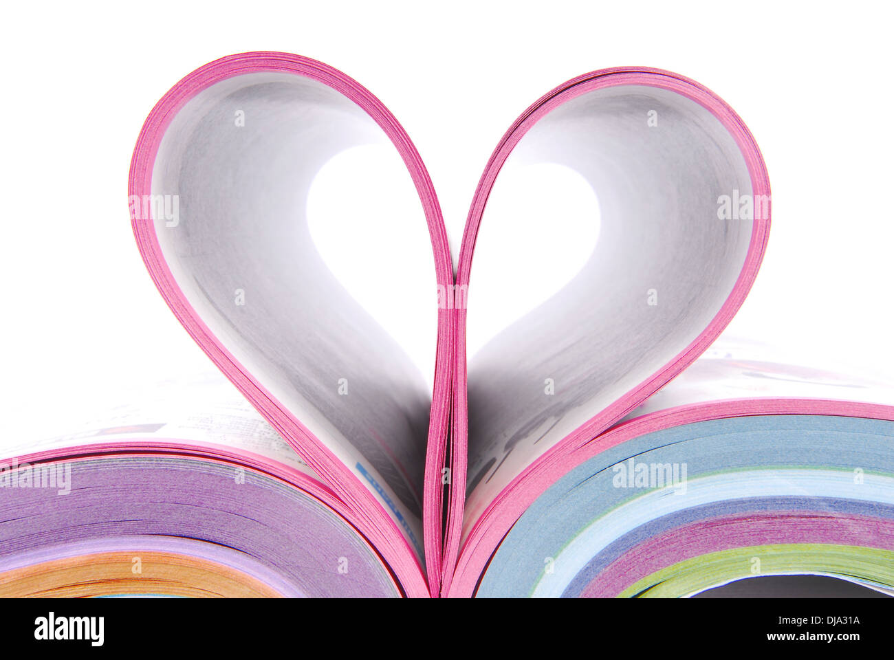 magazine catalog folded heart Stock Photo - Alamy