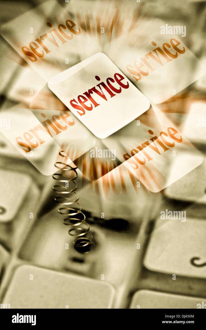 Computer Key Springing Up with word Service Stock Photo - Alamy