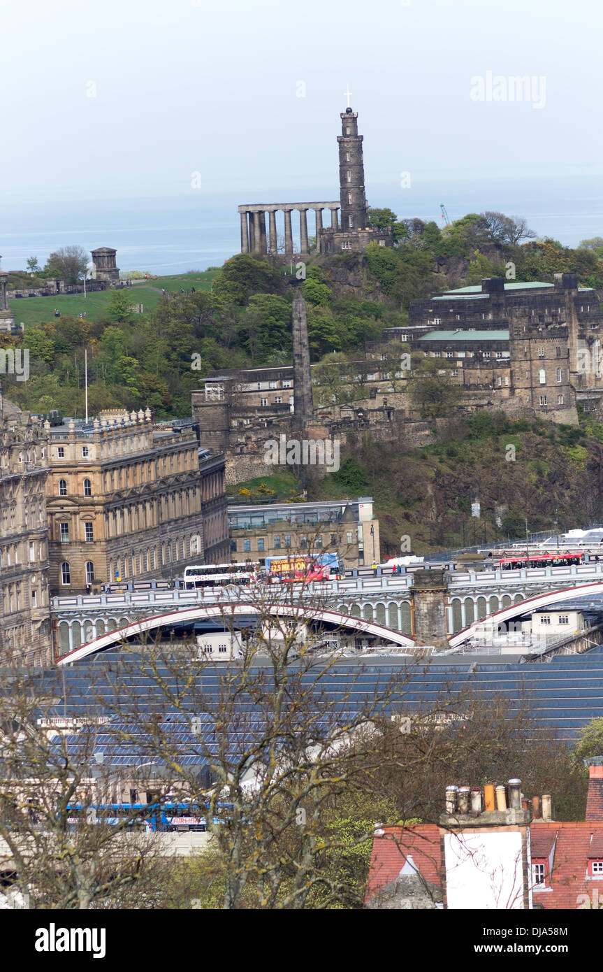 Waverley train station and bridge in Edinburgh, as seen from the ...