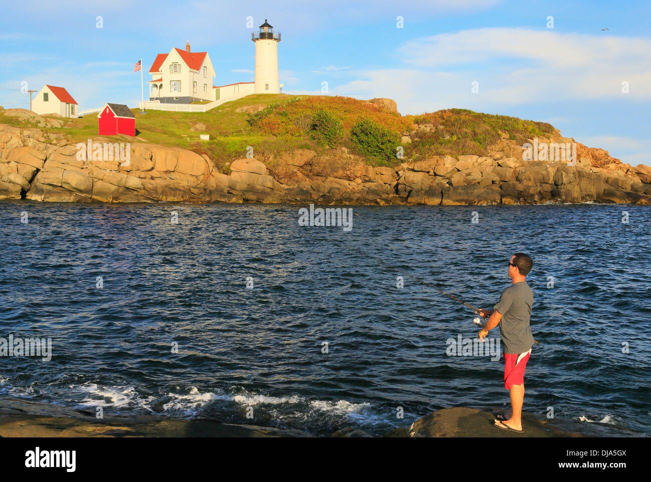 Cape Neddick Lighthouse, Nubble Light, York Beach, Maine, USA Stock ...