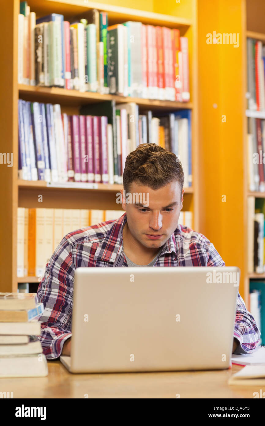 Man researching library laptop computer hi-res stock photography and ...