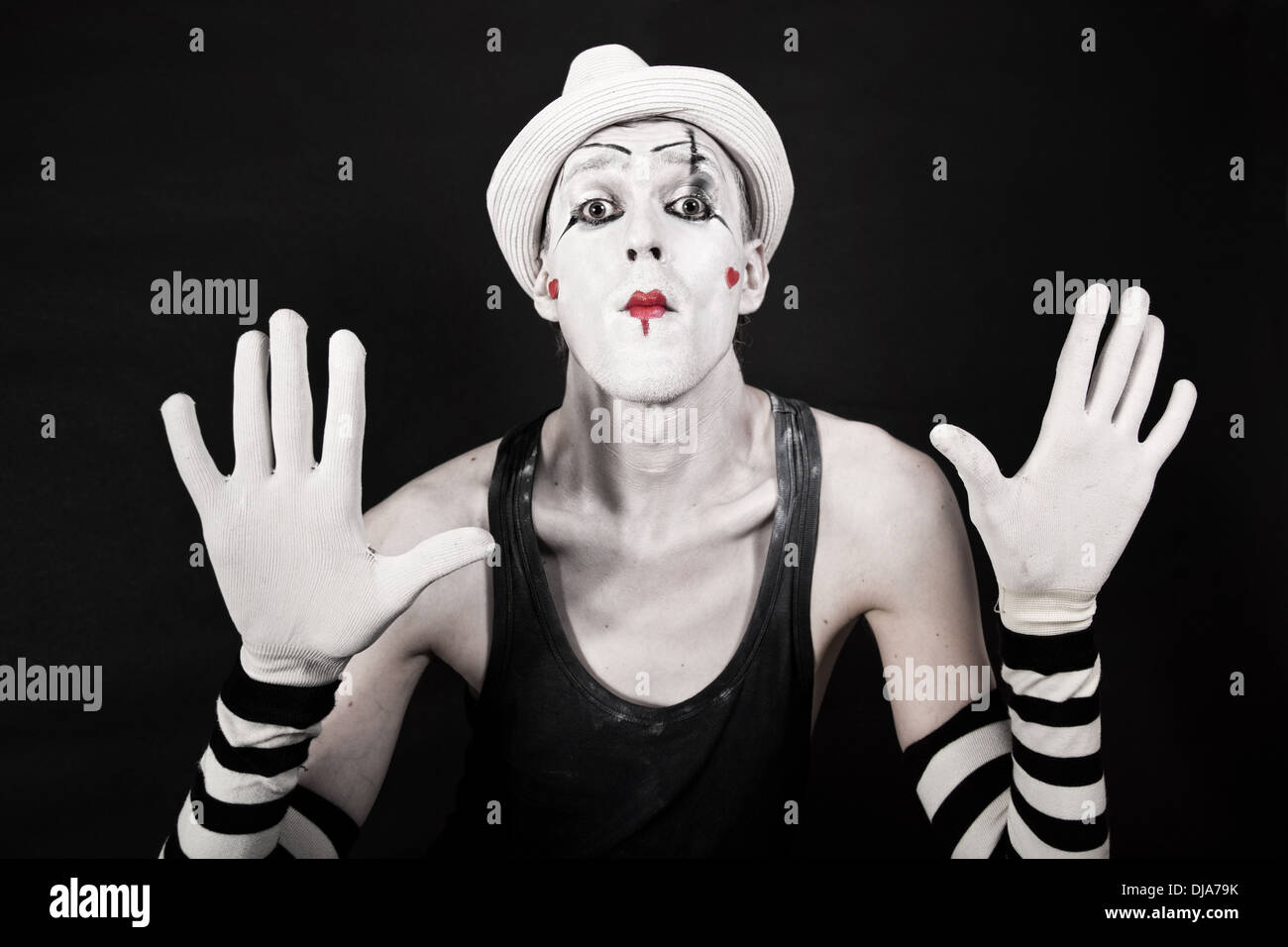 Funny mime in white gloves hi-res stock photography and images - Alamy