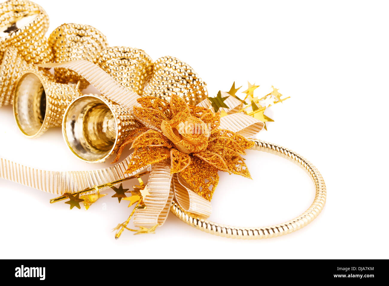 Christmas bells decoration isolated on white background Stock Photo - Alamy