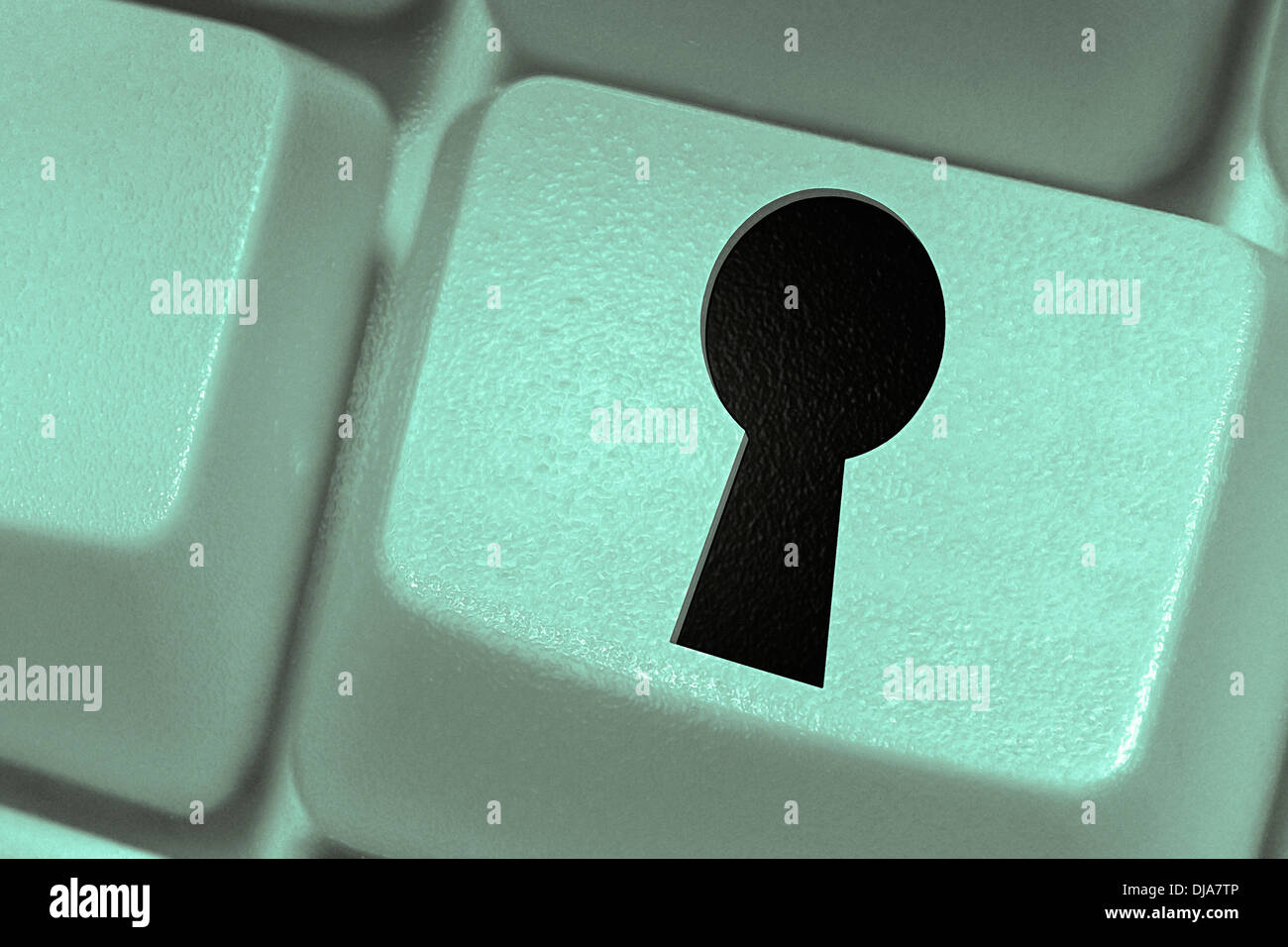 Computer key with Keyhole Concept Stock Photo - Alamy
