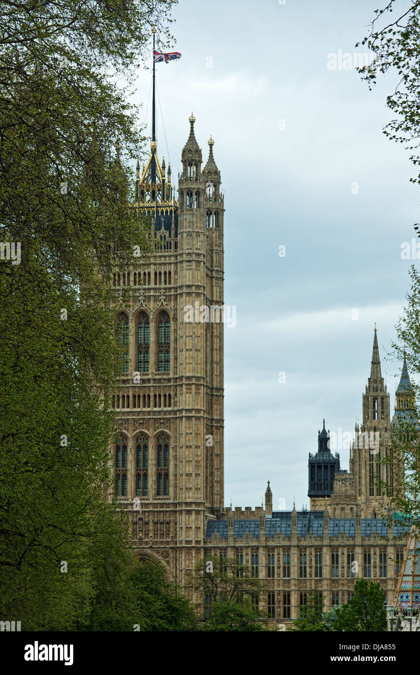 The Palace of Westminster viewed from Victoria Tower Gardens, London, Great Britain, UK Stock ...