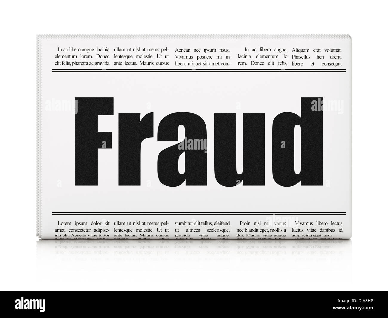 Protection concept: newspaper headline Fraud Stock Photo - Alamy