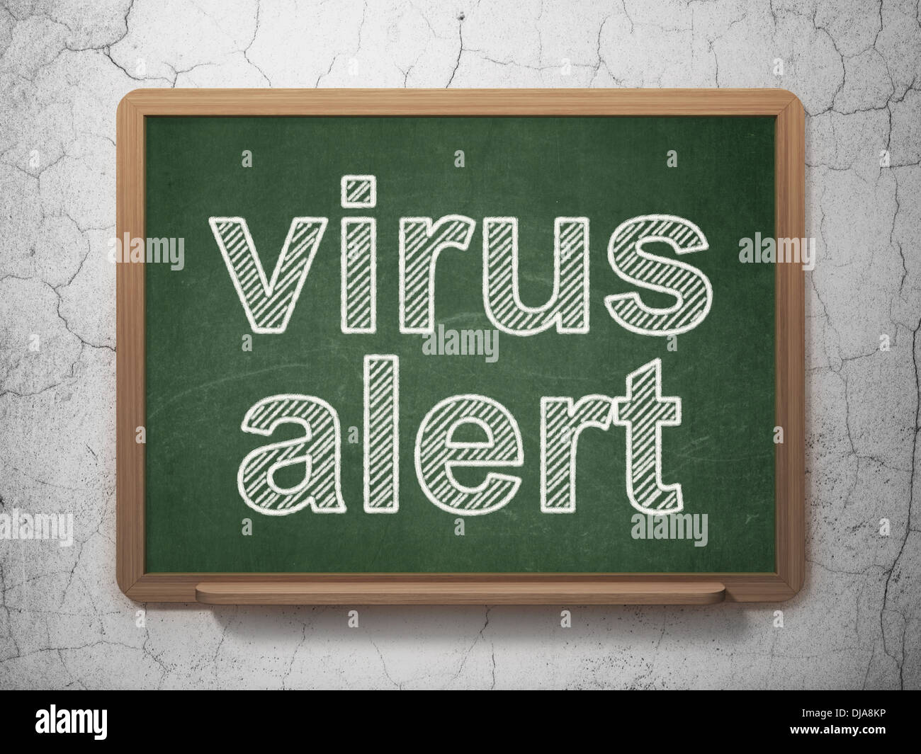 Safety concept: Virus Alert on chalkboard background Stock Photo - Alamy