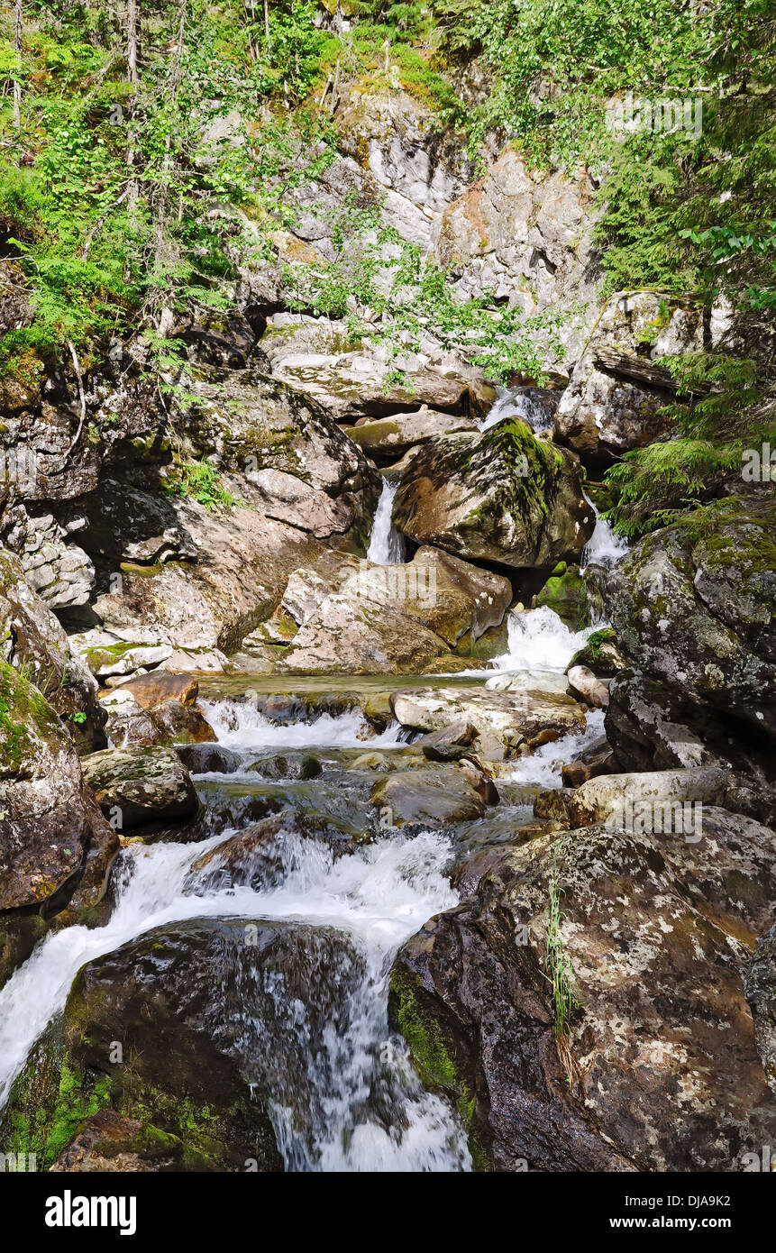 Wild River Zhigalan on the ridge Kvarkush to the north of the Ural ...