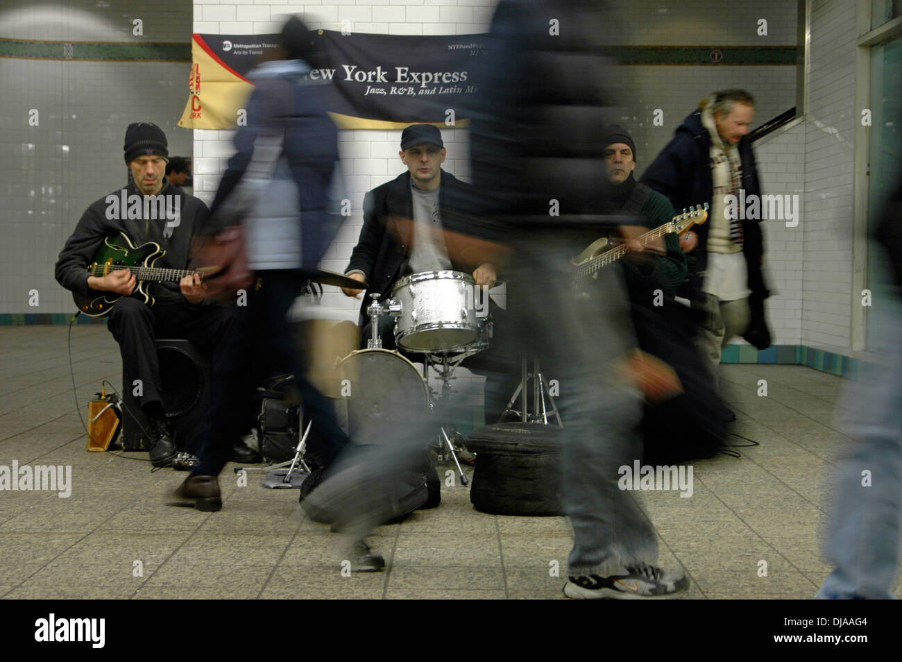 A music band play at subway station in New York City Stock Photo - Alamy